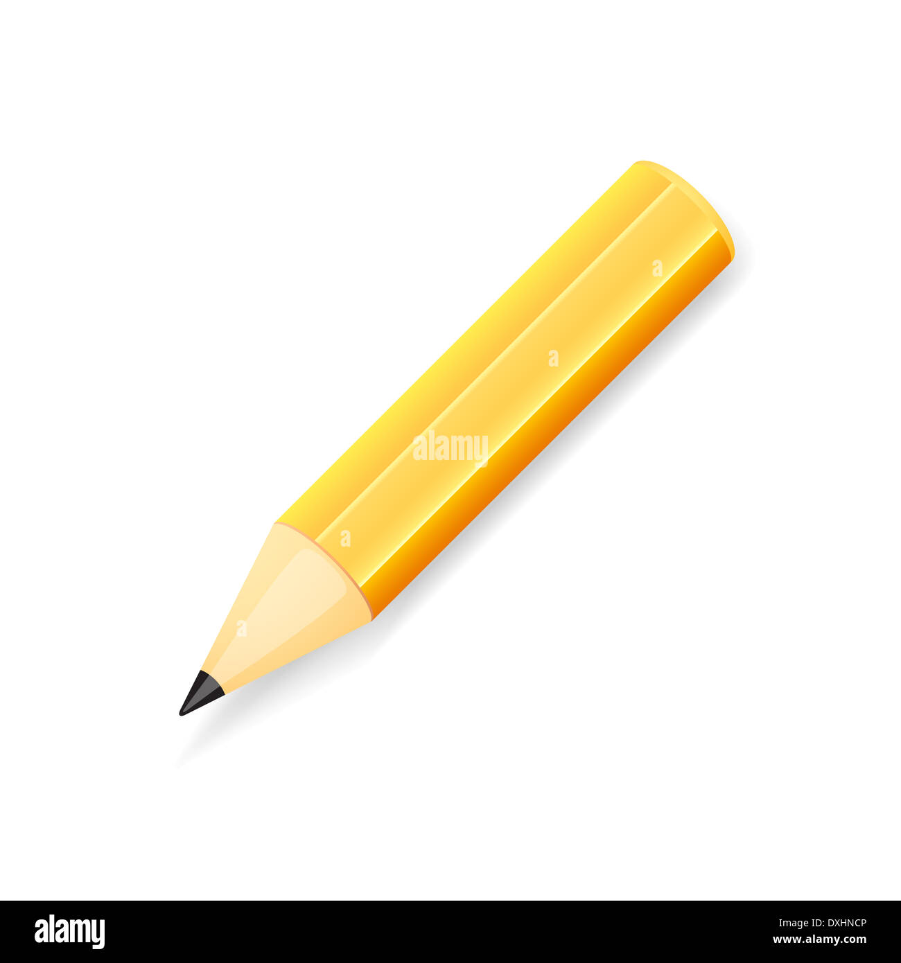 Yellow pencil, isolated on white background Stock Photo - Alamy