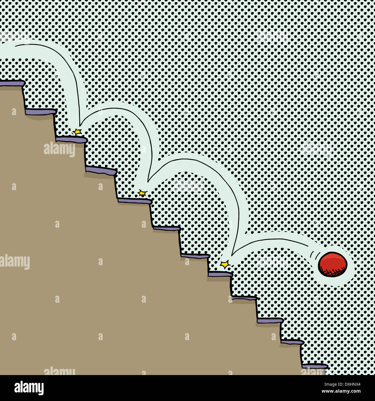 Ball bouncing stairs hi-res stock photography and images - Alamy