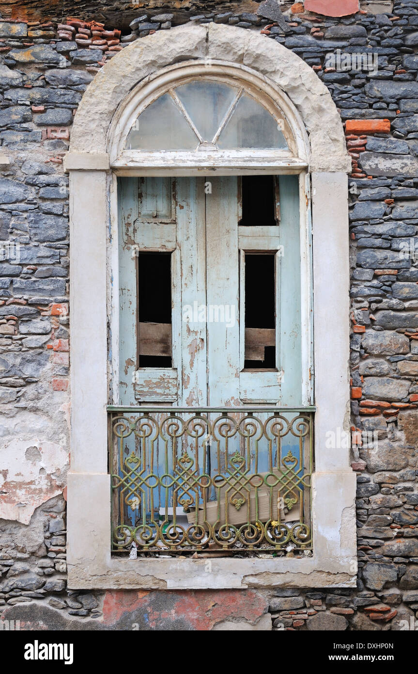 Decaying old window in Praia, Cape Verde Islands Stock Photo - Alamy