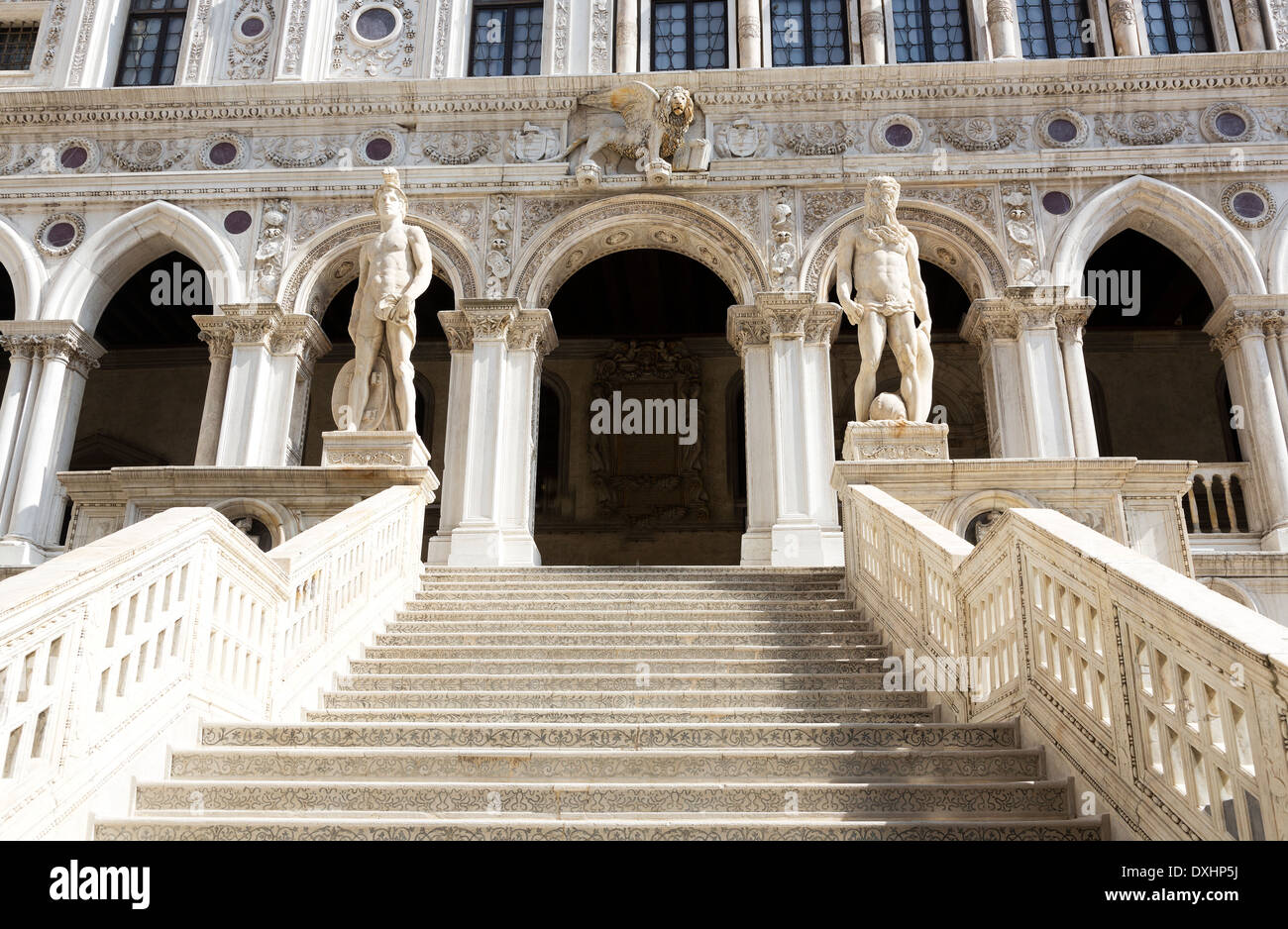 Giant Staircase to the Formal Entrance to the Doges Palace Statues of ...