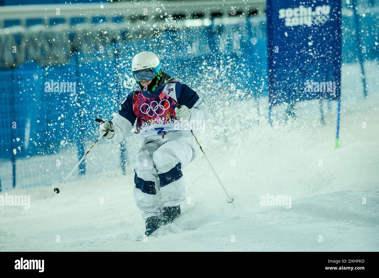 Patrick Deneen (USA) freestyle skier competing in Men's Moguls at the ...