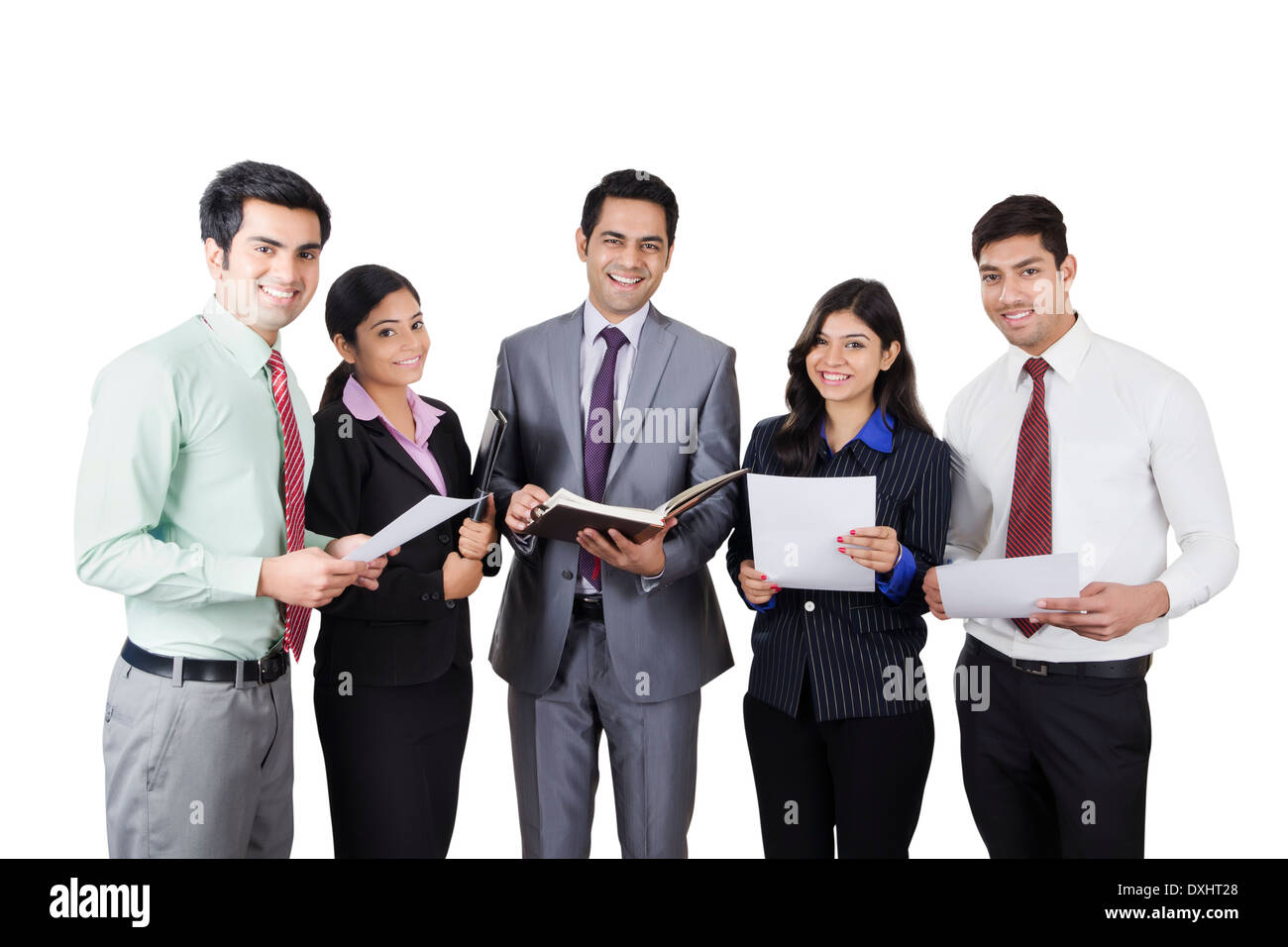 Indian Business People Standing and Talking Stock Photo - Alamy