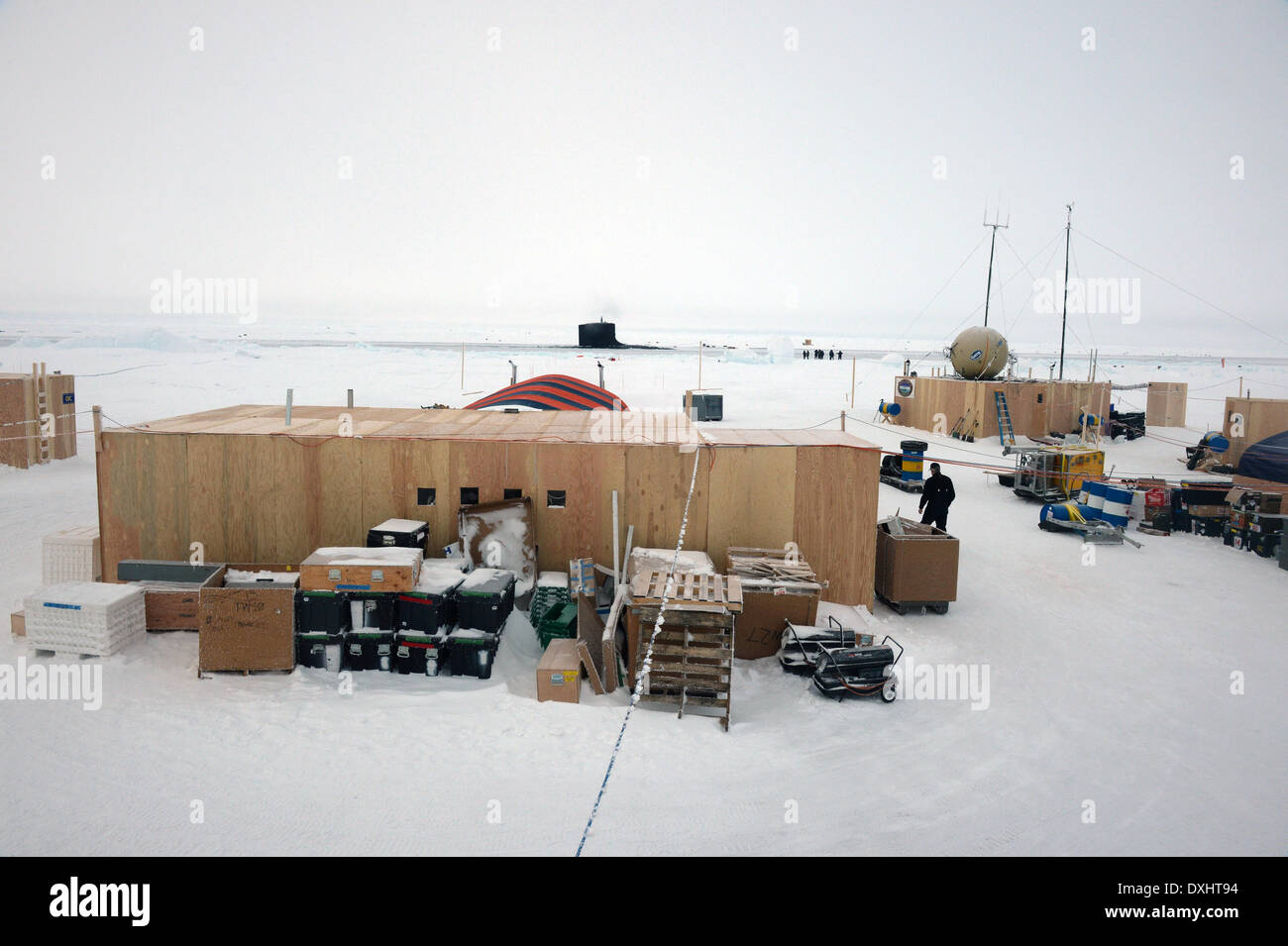 US Navy Ice Camp Nautilus built on a sheet of ice adrift on the Arctic ...