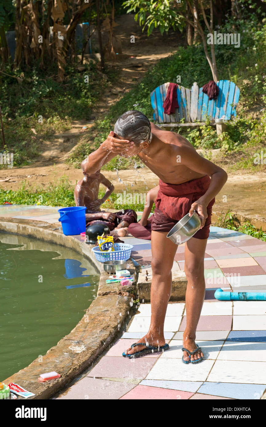 Myanmar, Mingun, daily life inside monastery Stock Photo - Alamy