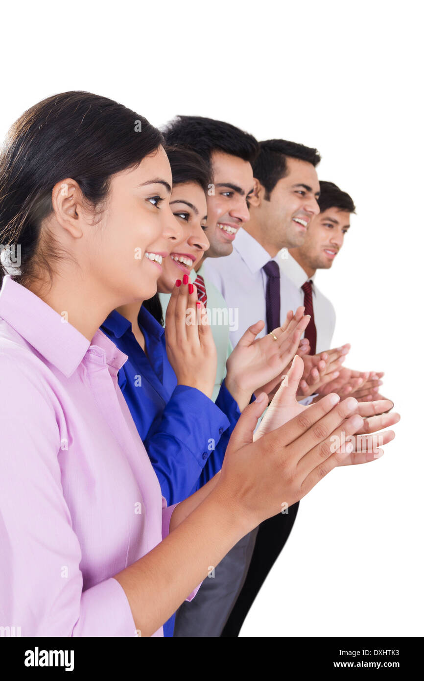 Indian Business People Standing and Clapping Stock Photo - Alamy