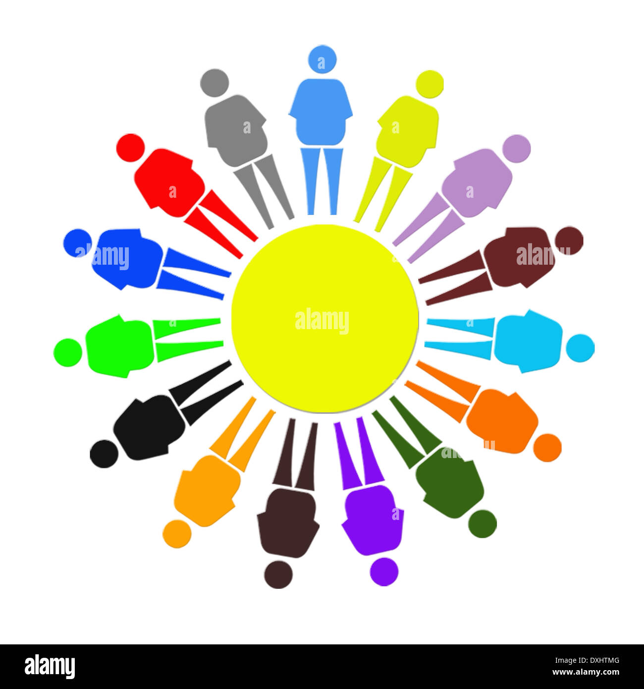 multicolored little men as a symbol of solidarity Stock Photo - Alamy