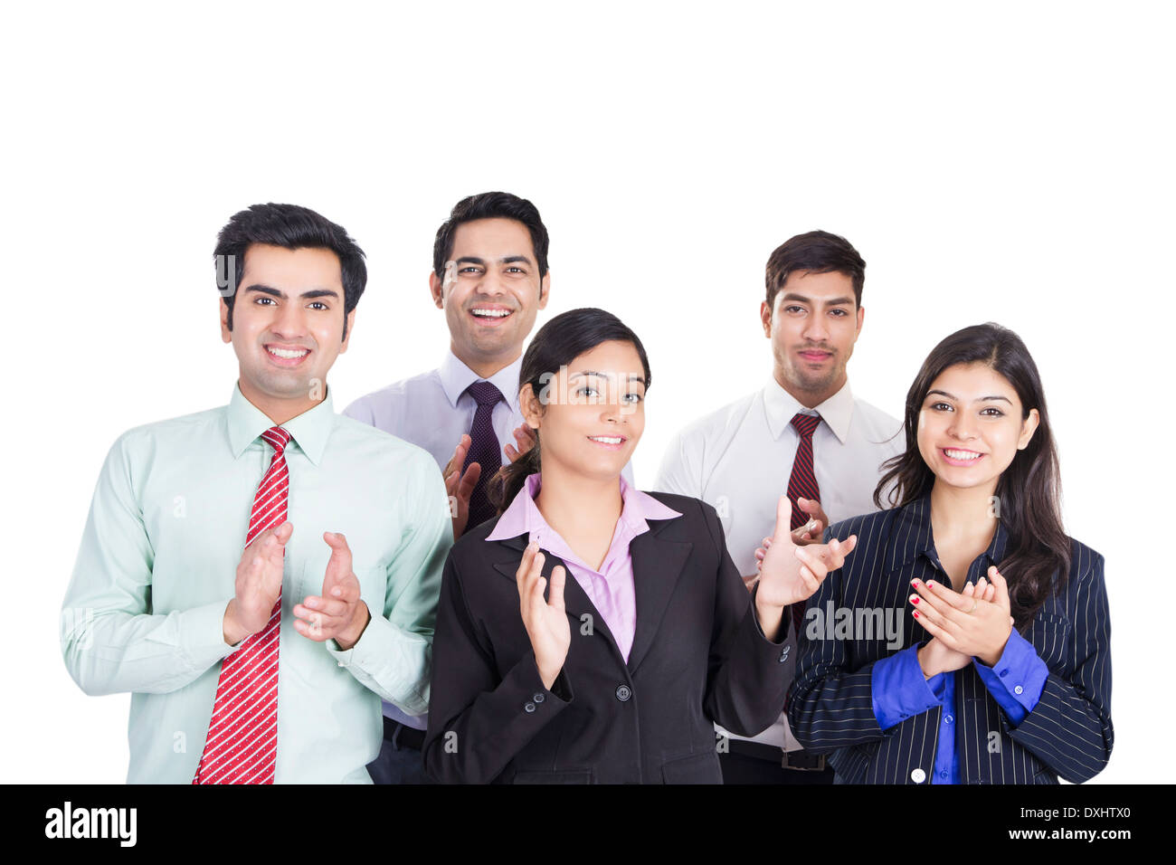 Indian Business People standing and Hands Clapping Stock Photo - Alamy