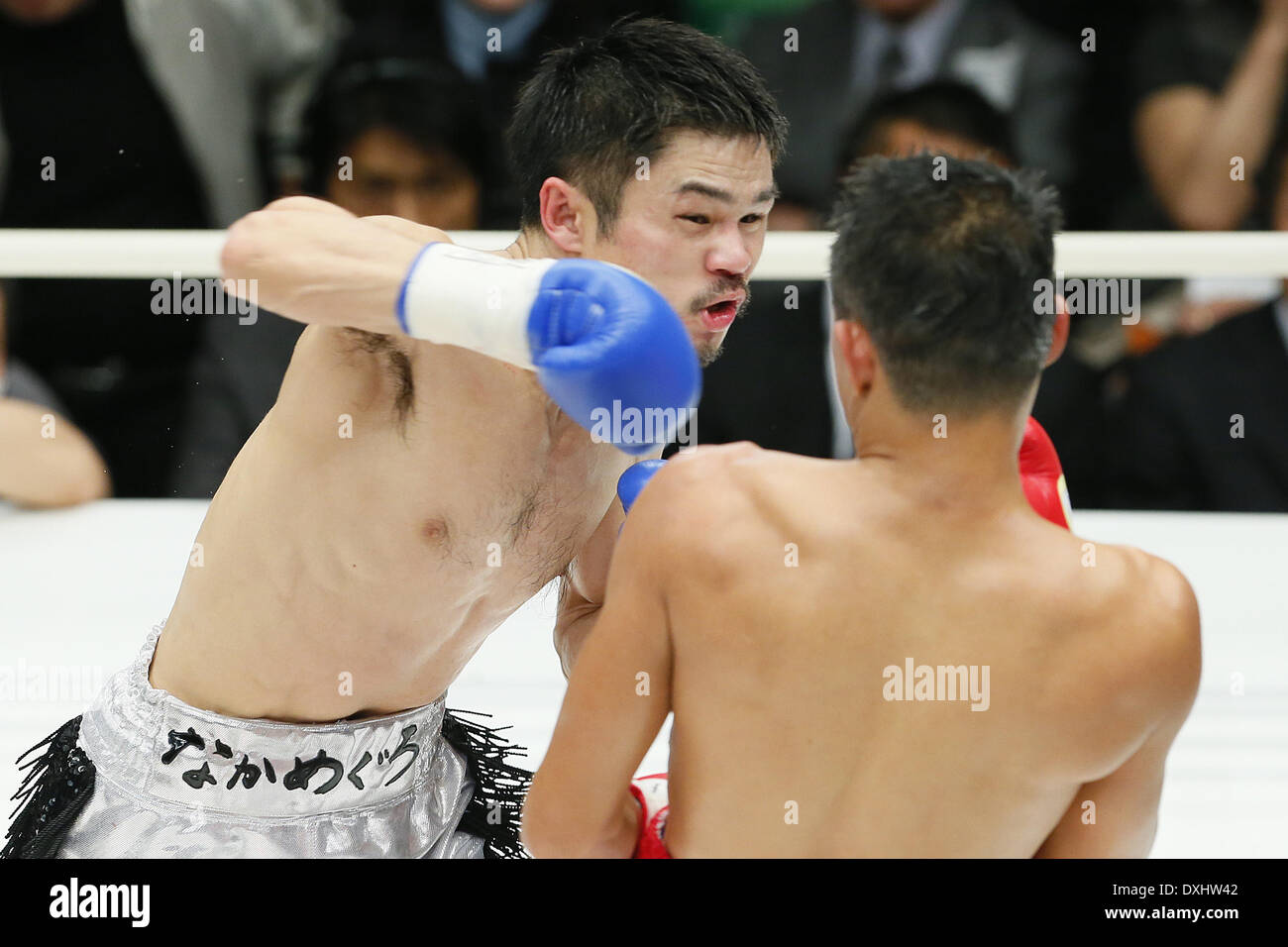 Tokyo, Japan. 26th Mar, 2014. (L-R) Kohei Kono (JPN), Denkaosan ...
