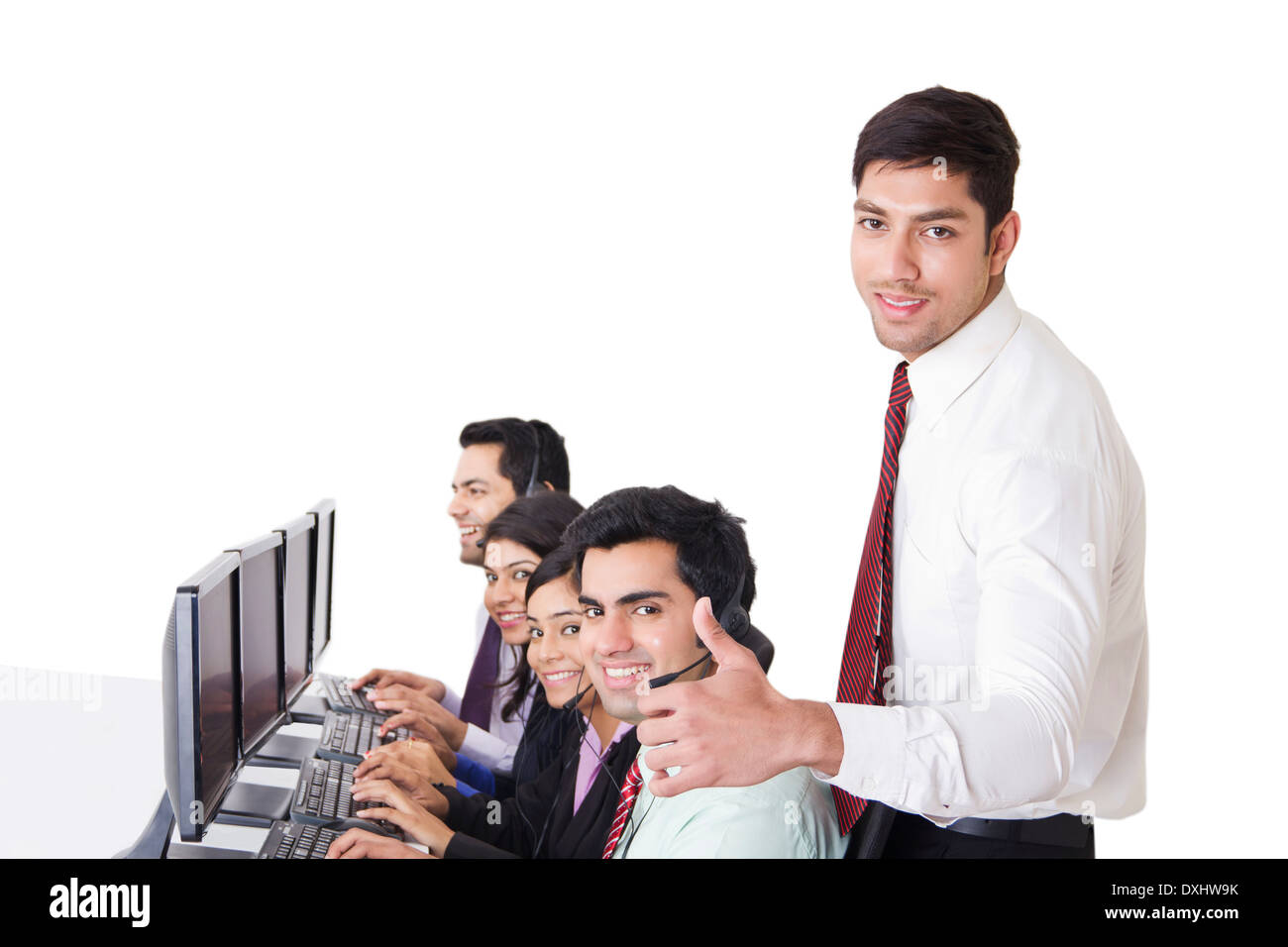 Indian Business People Working in call centre Stock Photo - Alamy