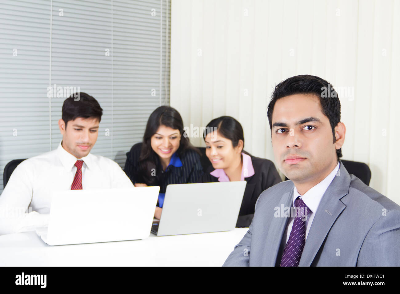 Indian Business People Working in Office Stock Photo - Alamy