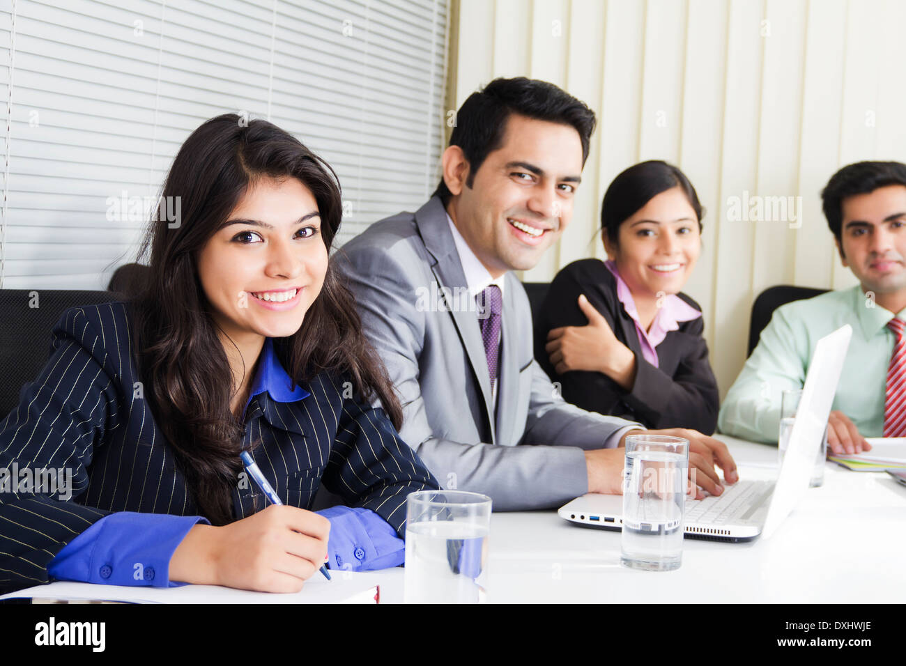 Indian Business People Working in Office Stock Photo - Alamy