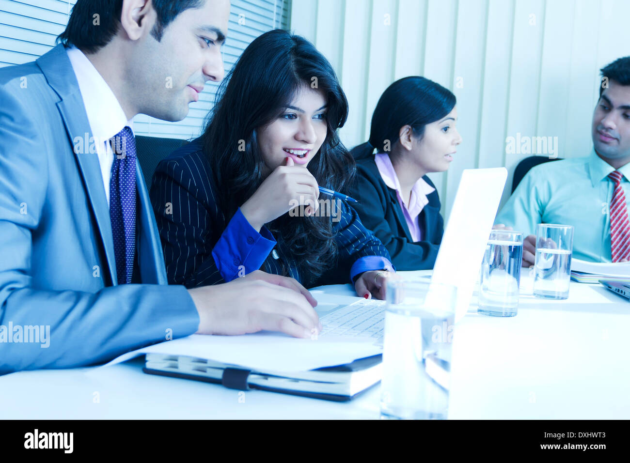 Indian Business People Working in Office Stock Photo - Alamy