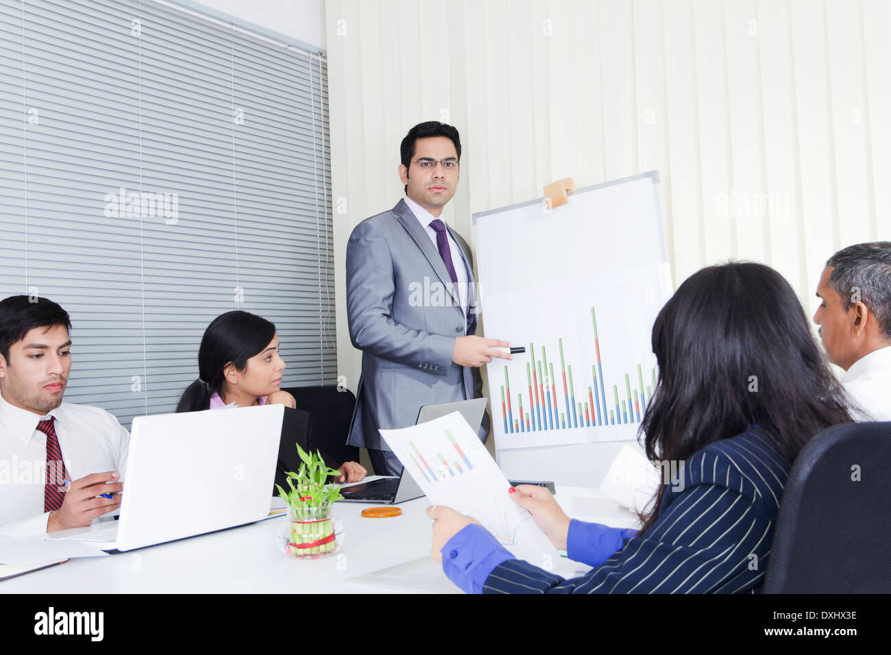 Indian Business People Meeting in Office Stock Photo - Alamy