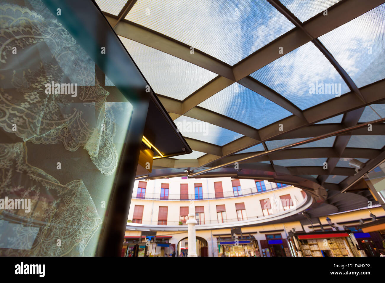 Valencia Plaza Redonda is a round square in old downtown at Spain Stock ...