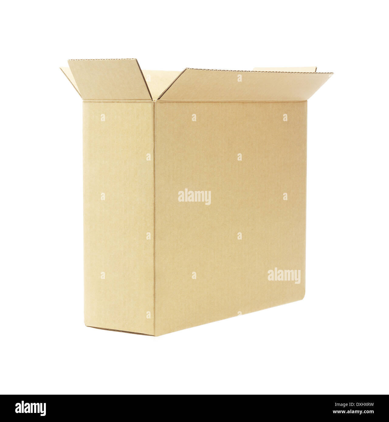Open Empty Paper Box On White Background Stock Photo - Alamy
