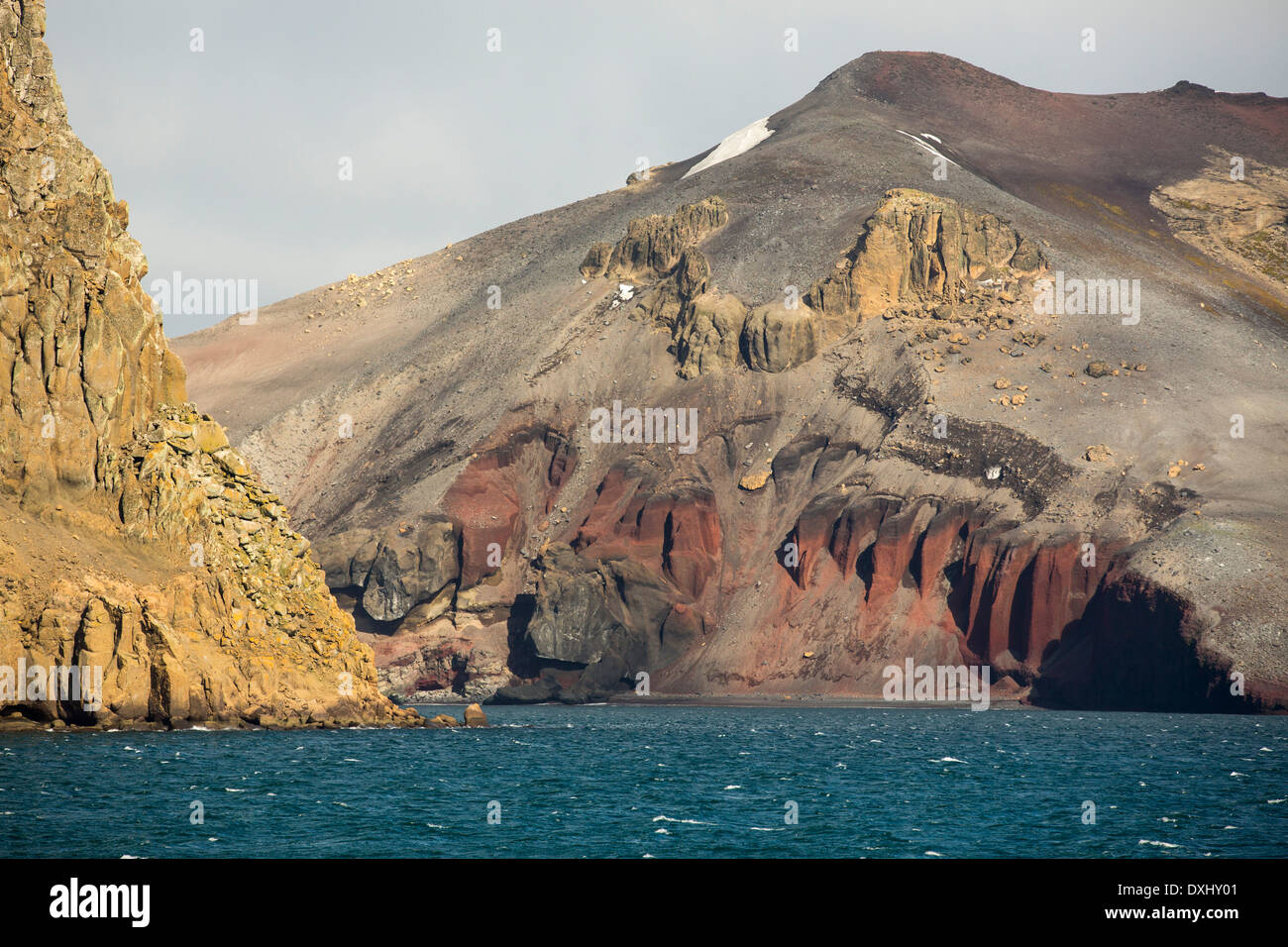 Volcanic rocks on Deception Island in the South Shetland Islands off ...