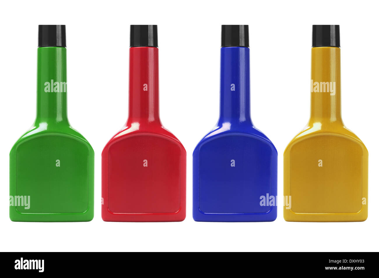 Colorful Plastic Containers On White Background Stock Photo - Alamy