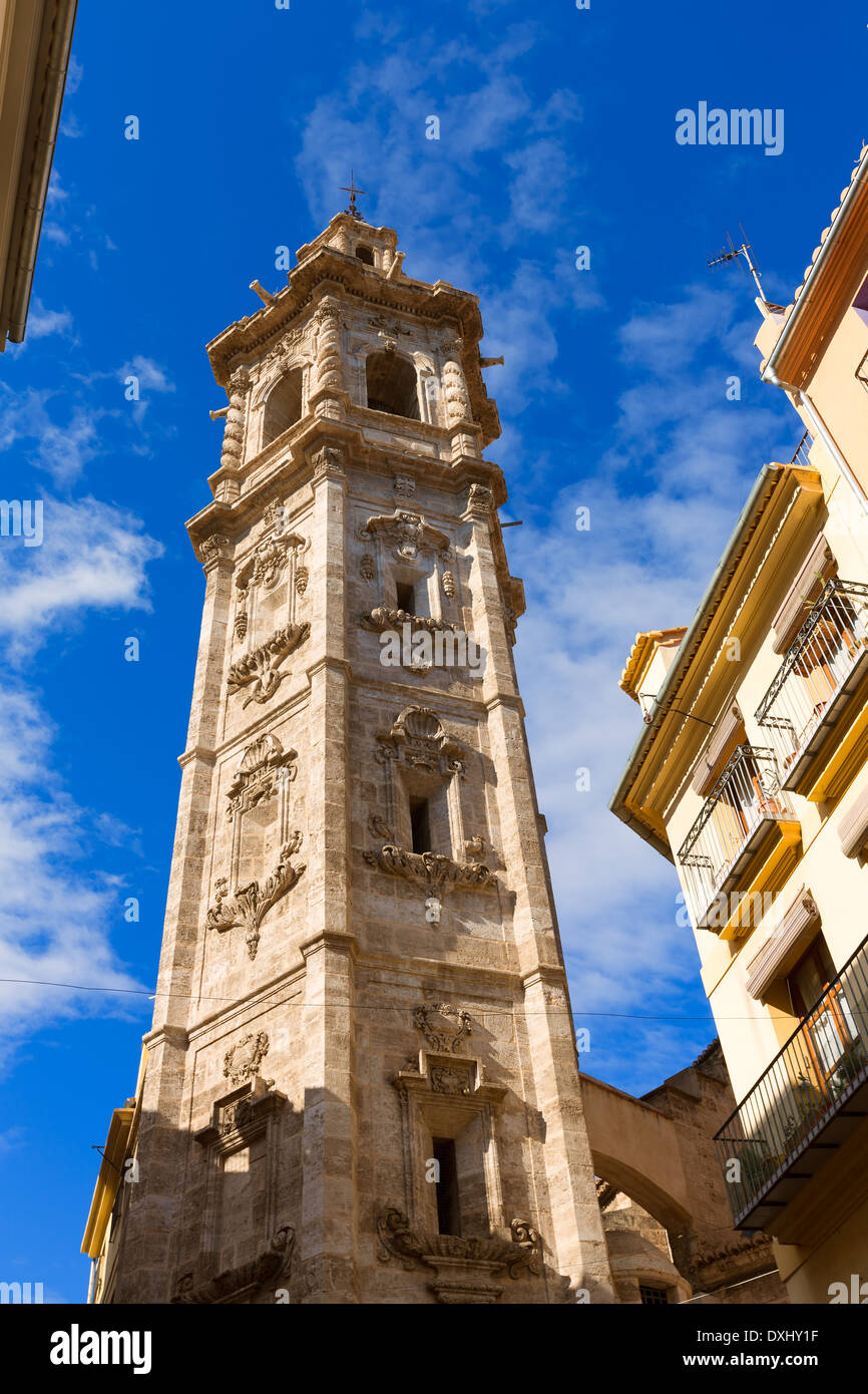 Valencia Santa Catalina church belfry tower in Spain Stock Photo - Alamy