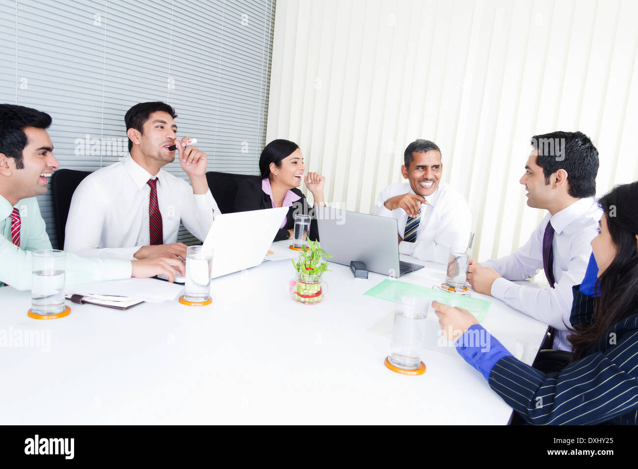 Indian Business People Meeting in Office Stock Photo - Alamy
