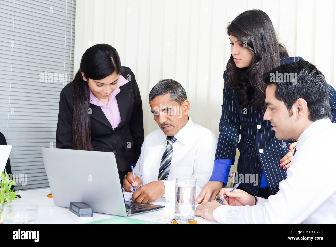 Indian Business People Meeting in Office Stock Photo - Alamy
