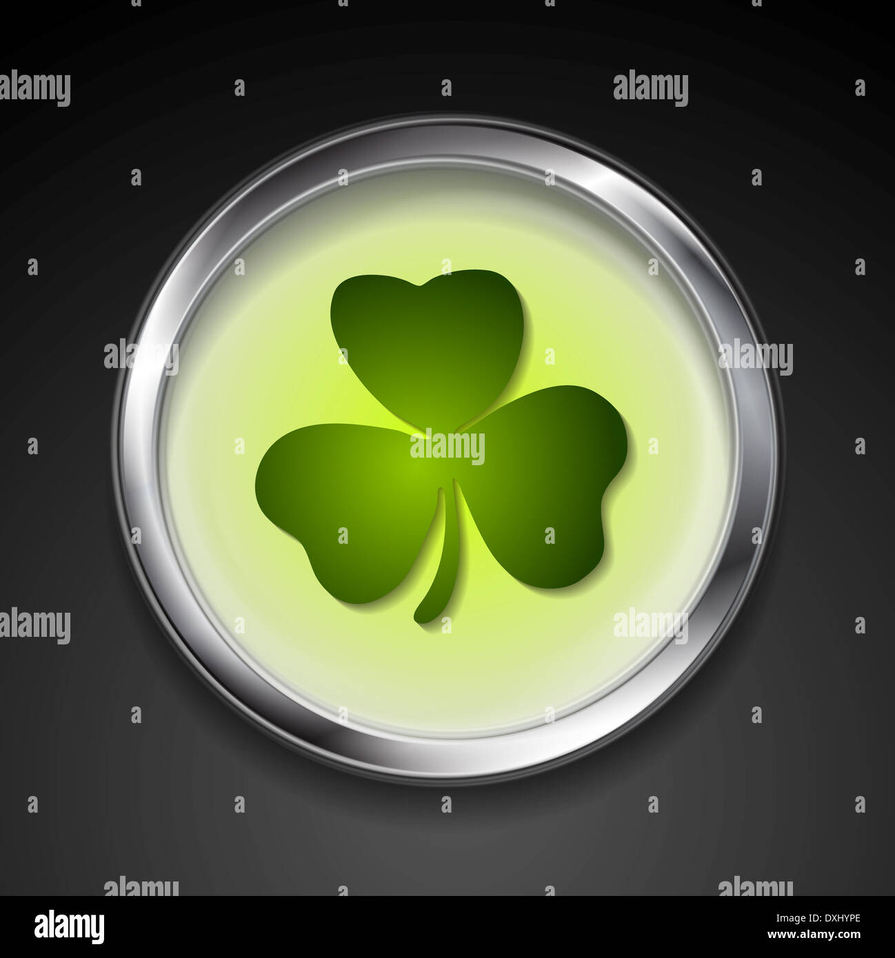 Abstract button with shamrock. Vector background eps 10 Stock Photo - Alamy
