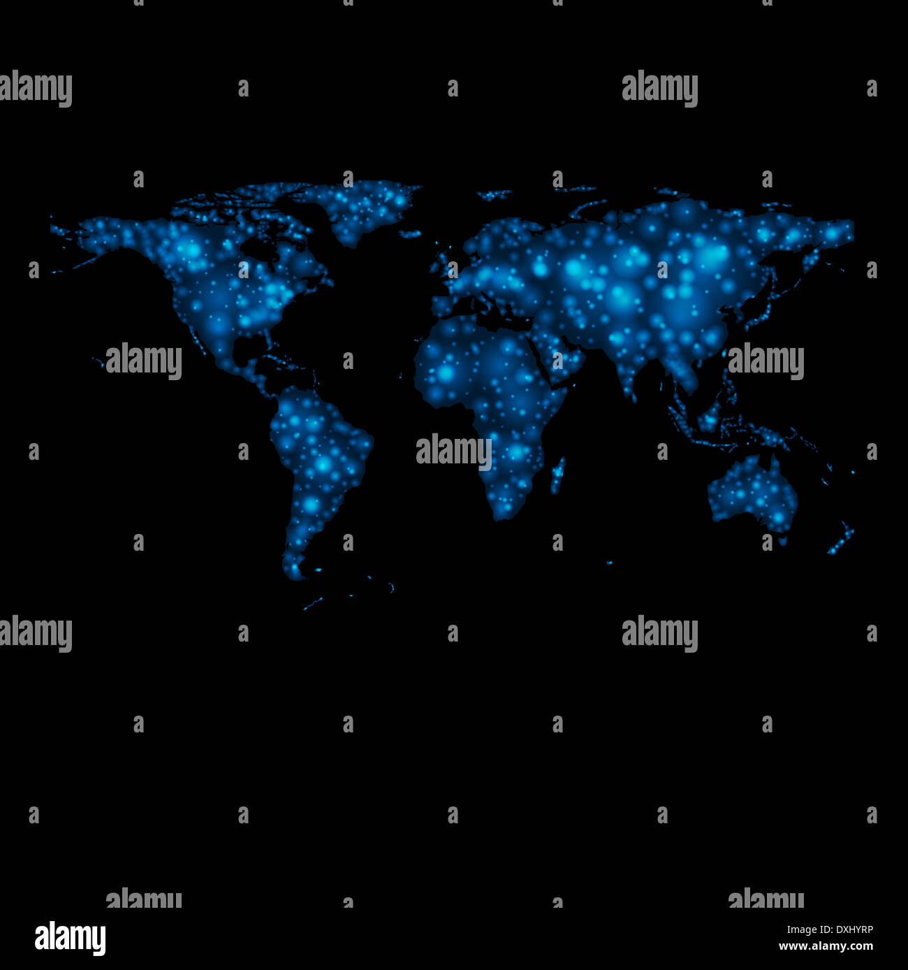 Abstract shiny lights world map. Vector design eps 10 Stock Photo - Alamy
