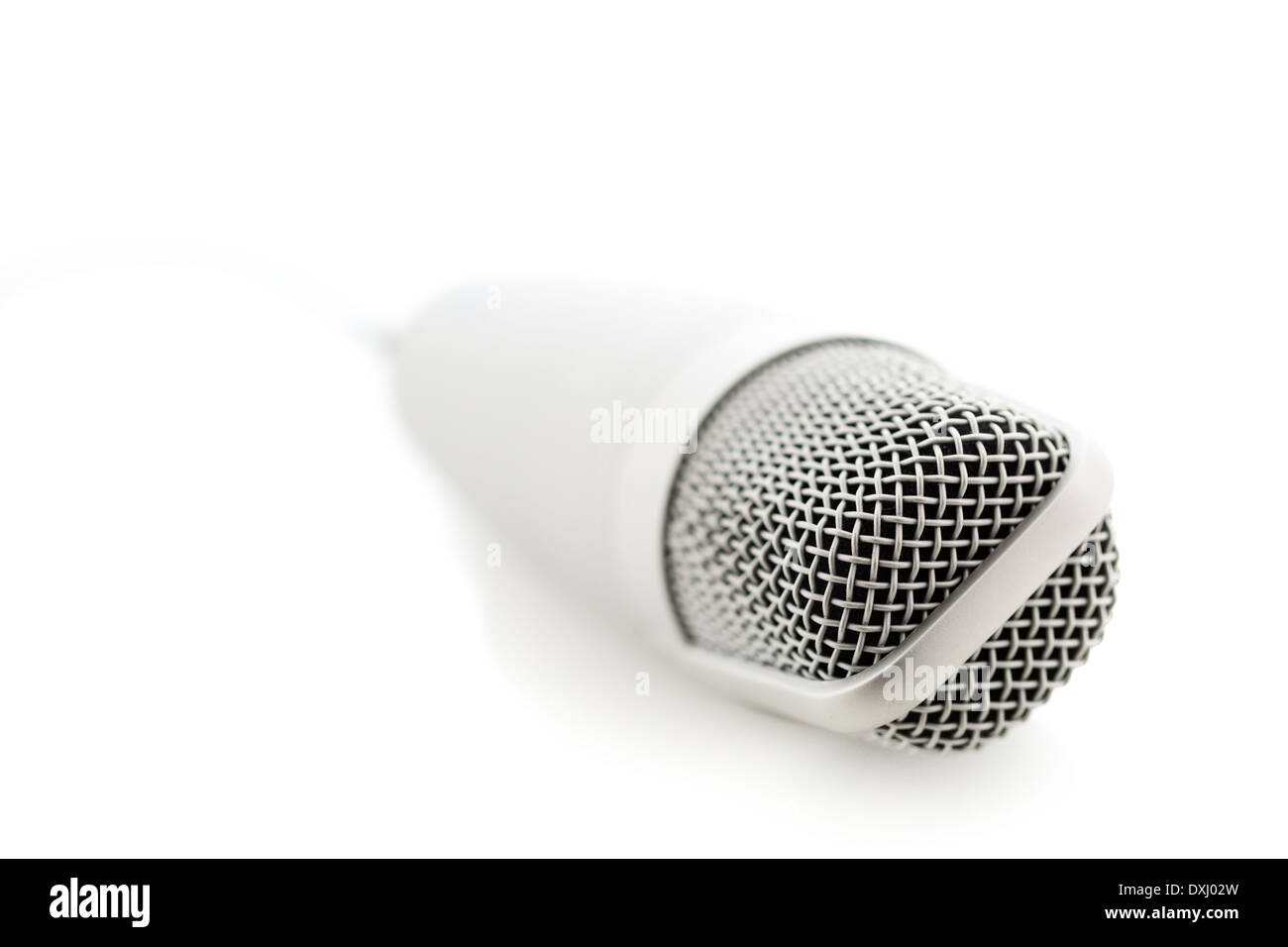 Studio microphone for recording podcasts on a white background Stock ...