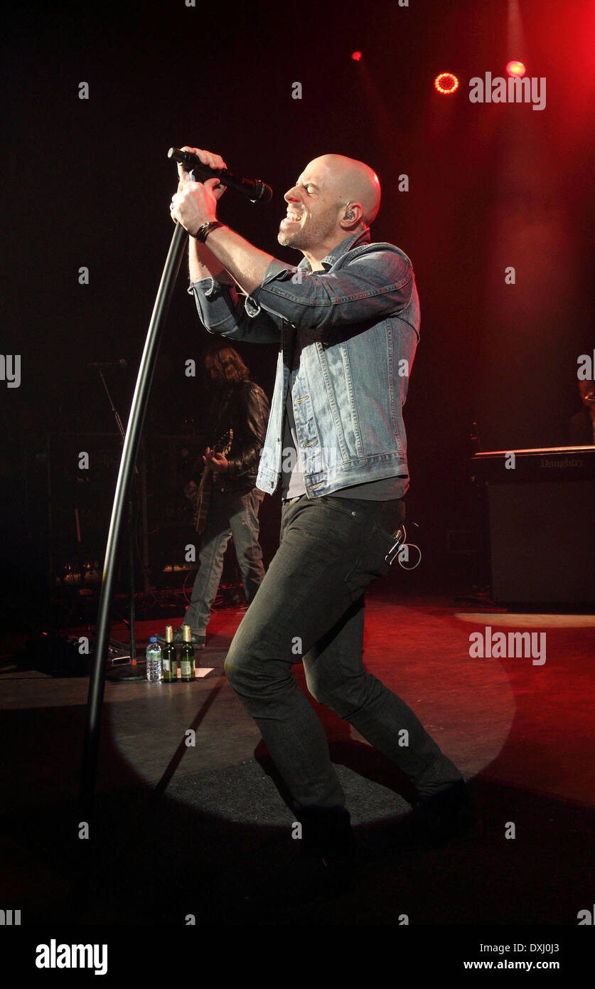 London, UK. 26th March 2014. Daughtry perform on stage at Shepherds ...
