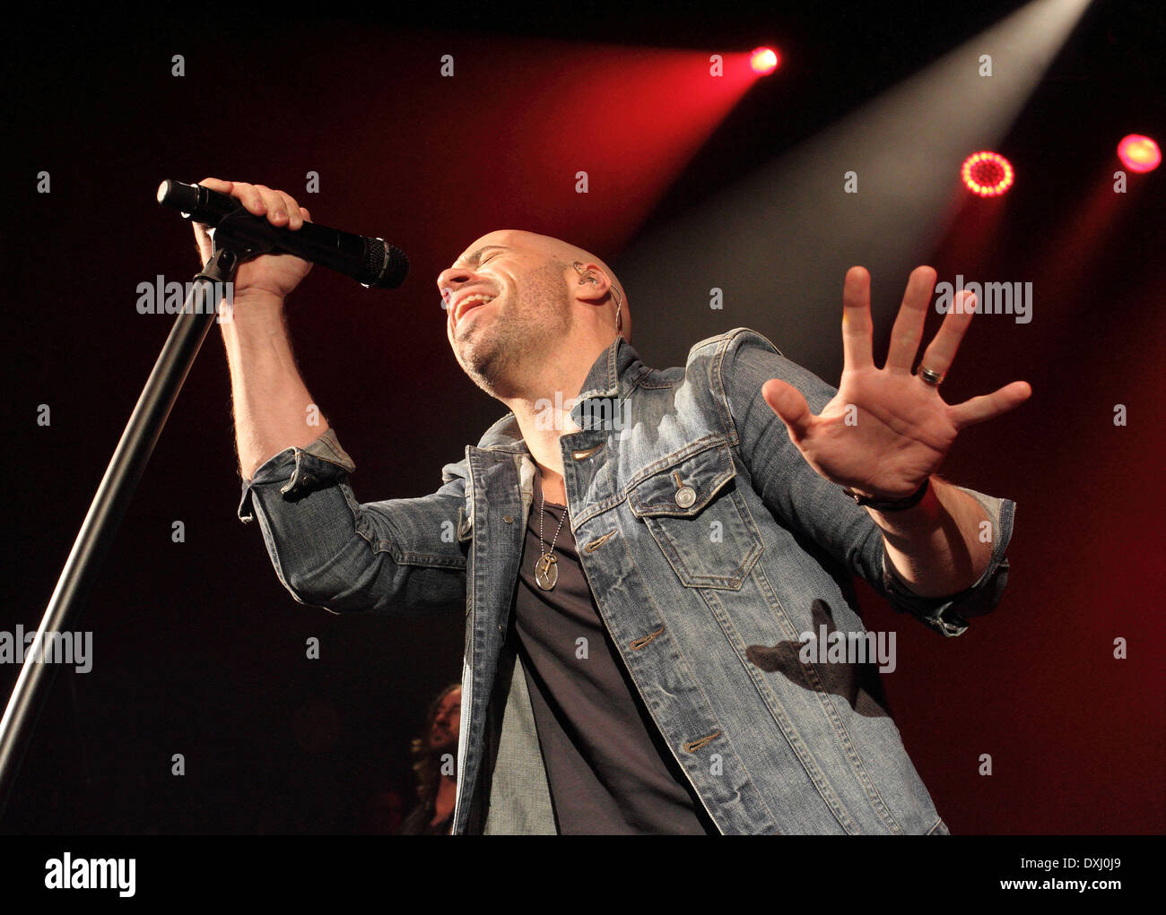 London, UK. 26th March 2014. Daughtry perform on stage at Shepherds ...