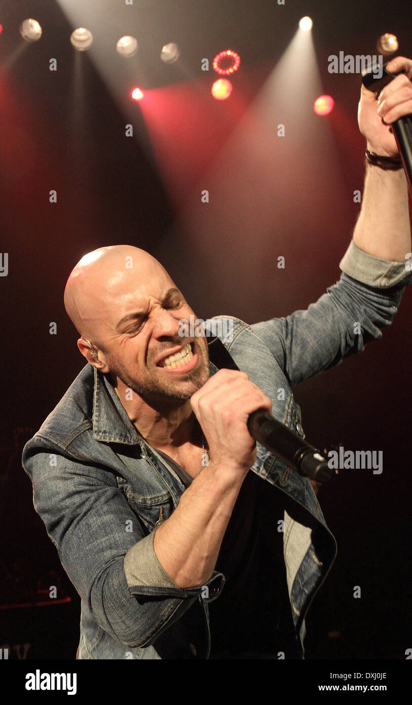 London, UK. 26th March 2014. Daughtry perform on stage at Shepherds ...