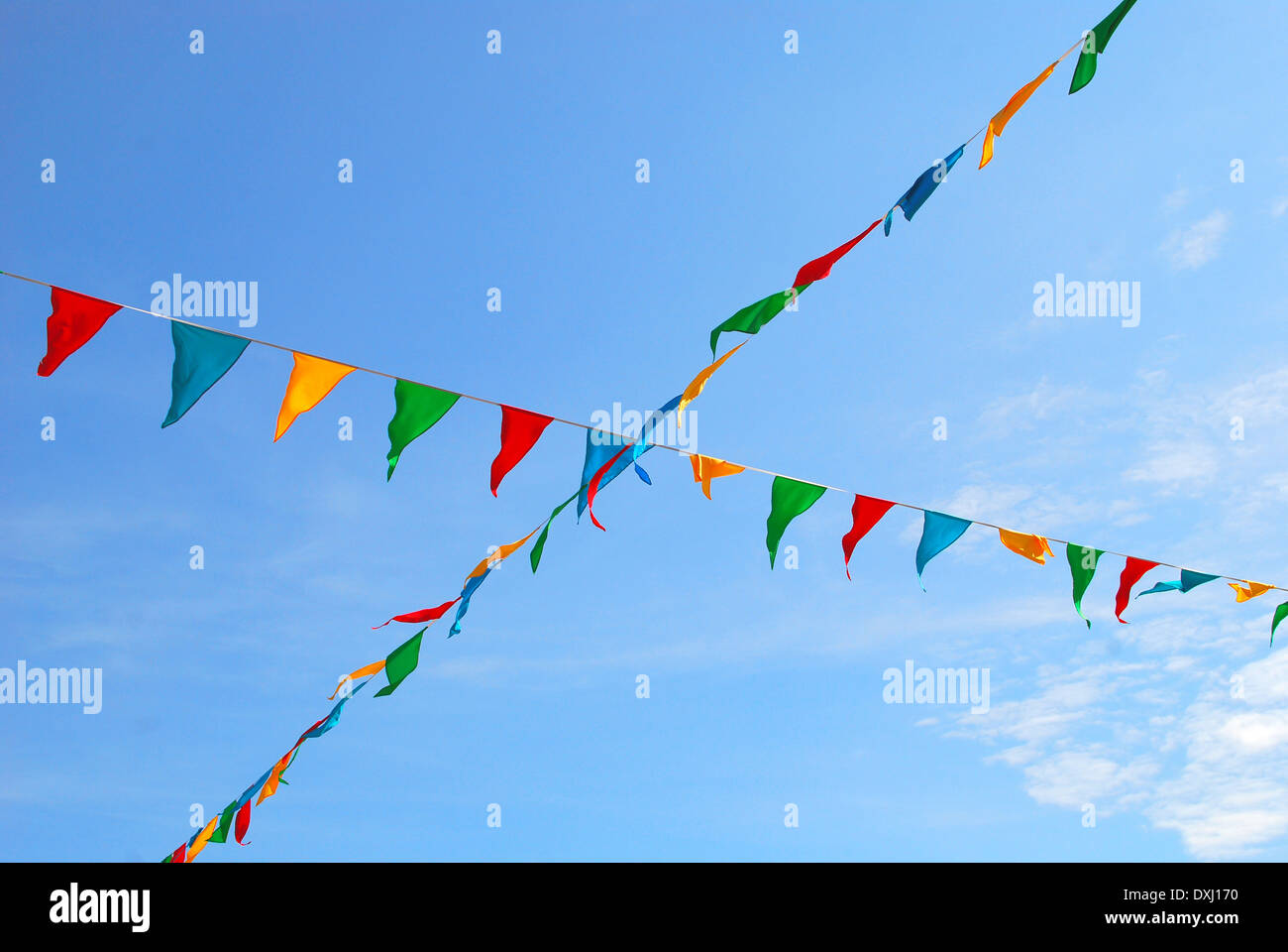 colorful flags against sky Stock Photo - Alamy
