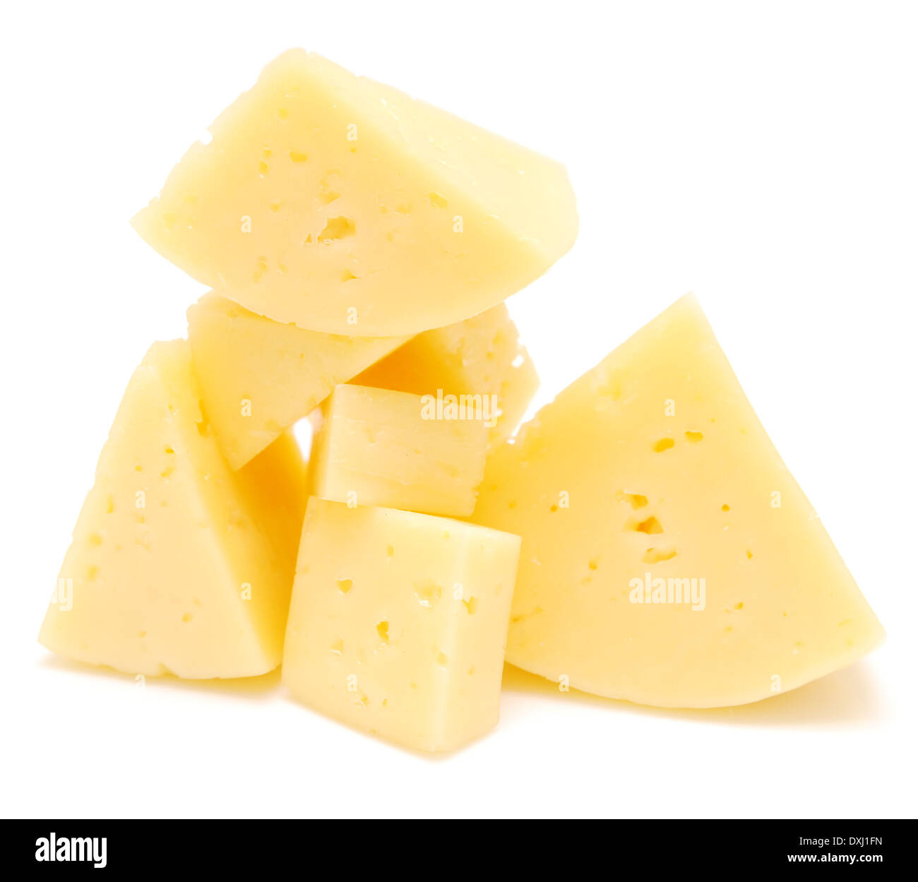 pieces of cheese isolated on white Stock Photo - Alamy