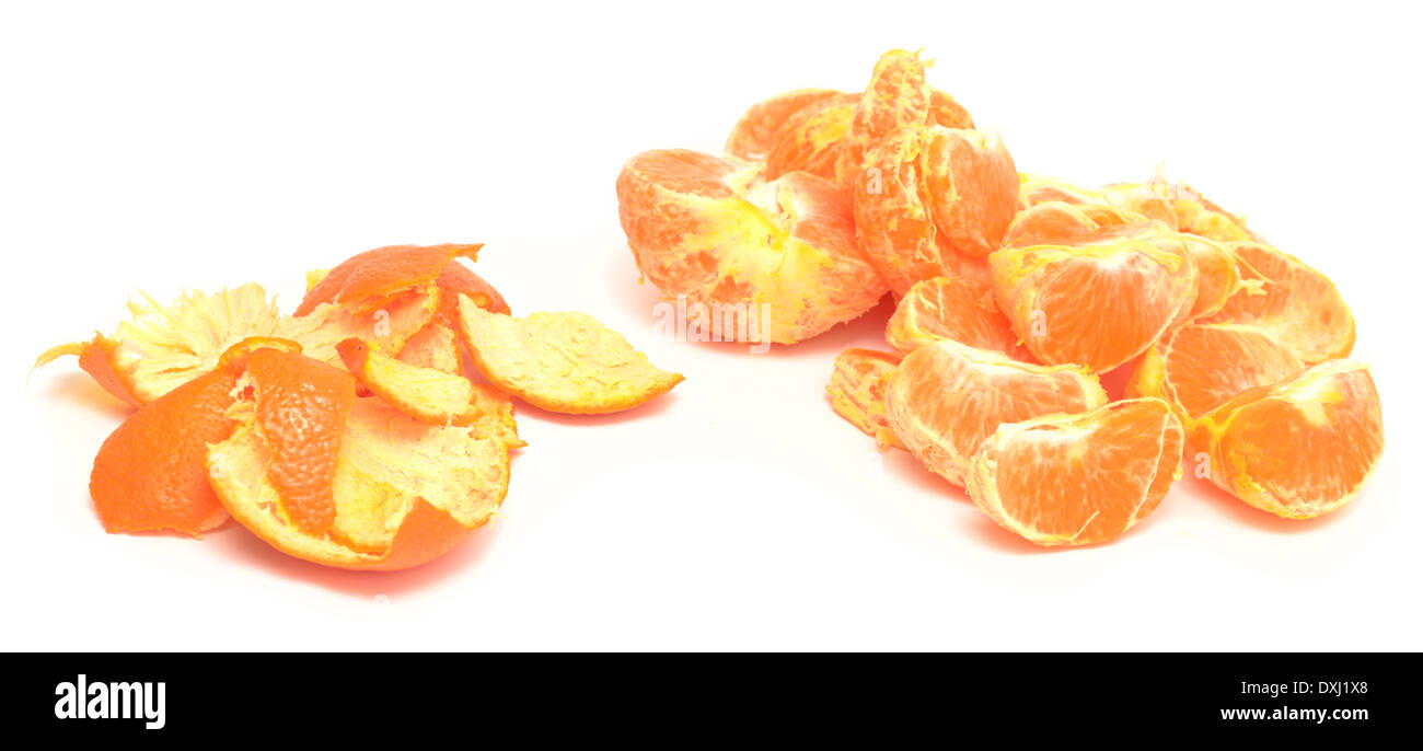 tangerine segments isolated on white Stock Photo - Alamy