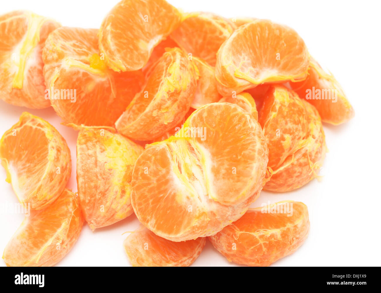 tangerine segments isolated on white Stock Photo - Alamy
