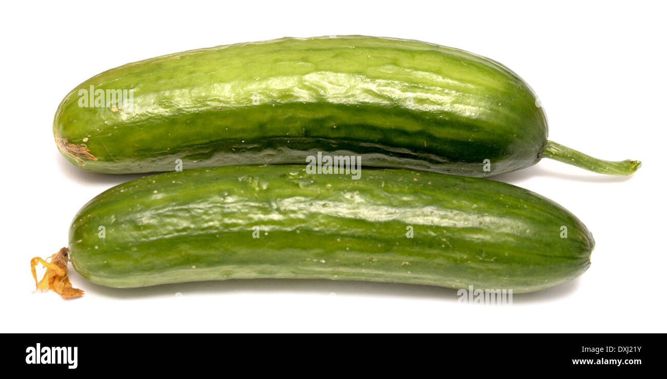 two cucumbers isolated on white Stock Photo - Alamy