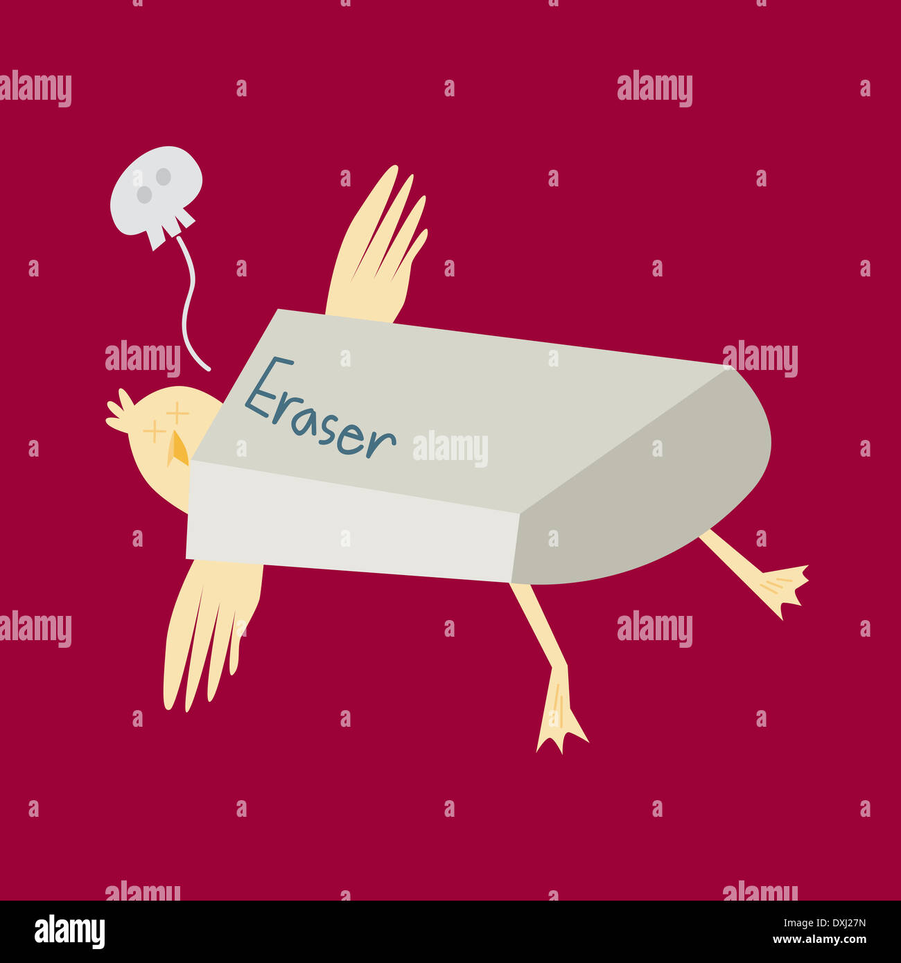Illustration of eraser stack duck dead Stock Photo - Alamy