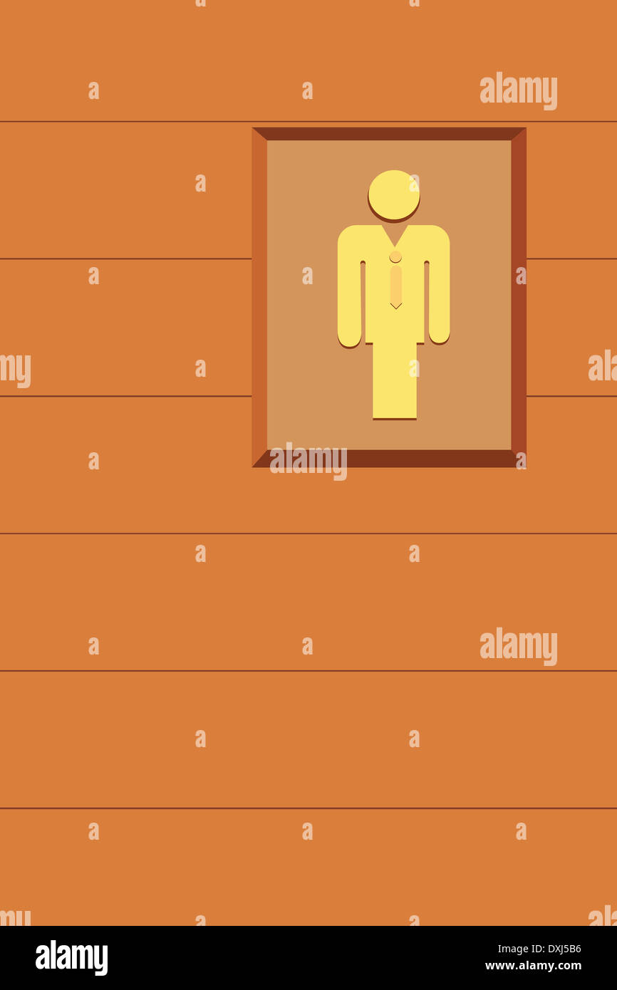 Illustration of man toilet signs made from wood Stock Photo - Alamy