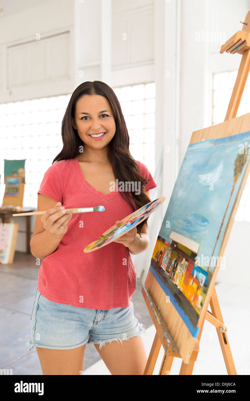 Portrait paintings of smiling hi-res stock photography and images - Alamy