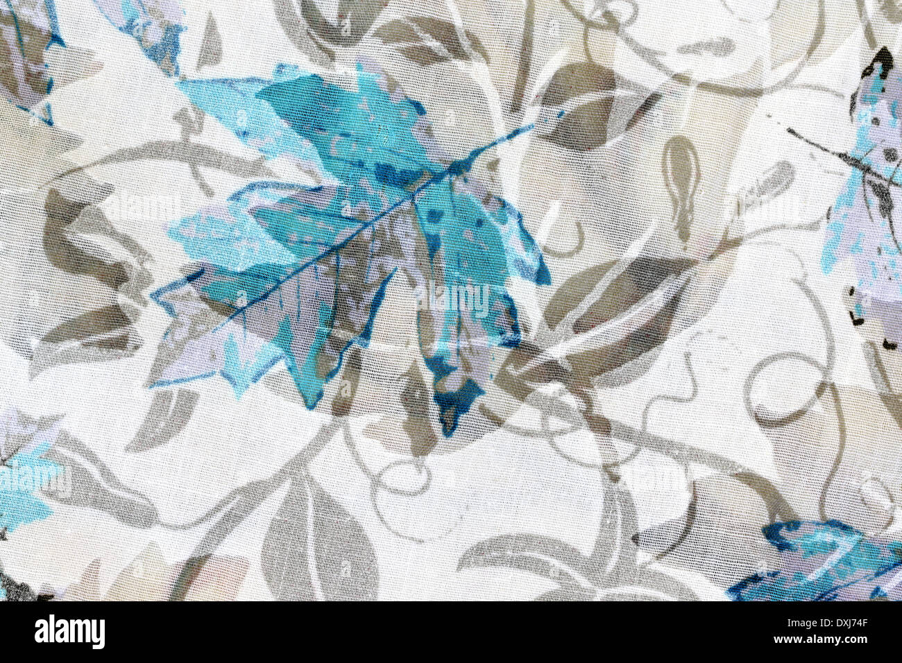 The Pattern of flowers and leaves on the shirt Stock Photo - Alamy