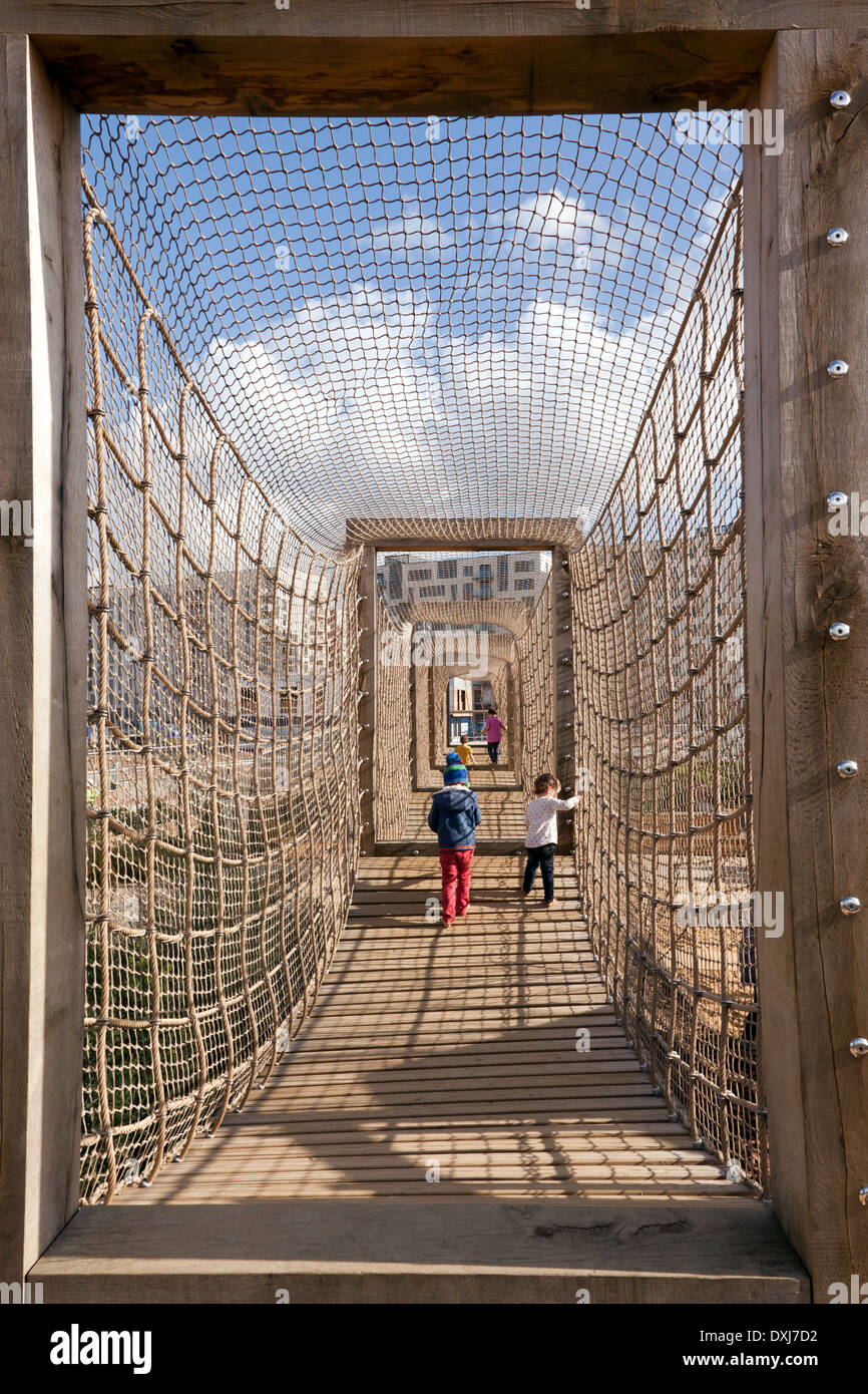 View of an overhead walkway, in the new Tumbling Bay, childrens ...