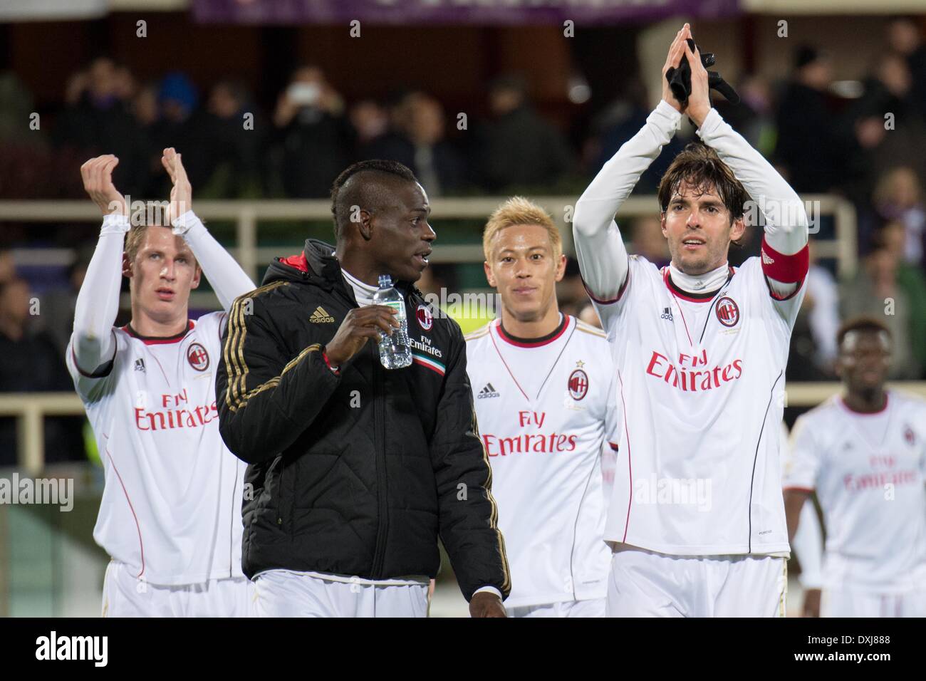 Firenze, Italy. 26th Mar, 2014. (L-R) Valter Birsa, Mario Balotelli ...