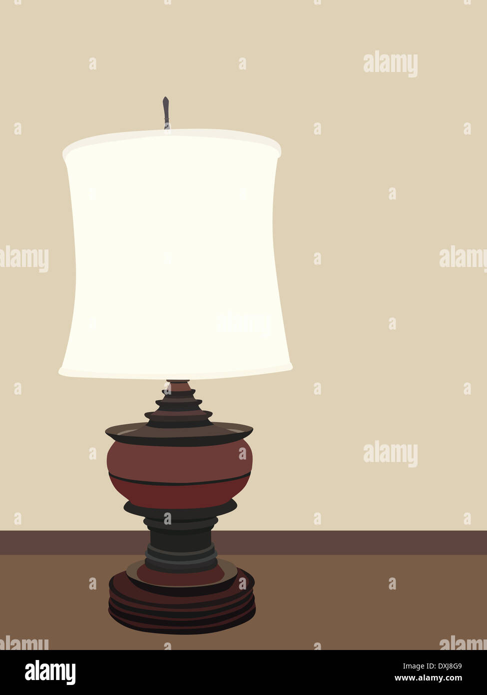 Illustration of table lamp Stock Photo - Alamy