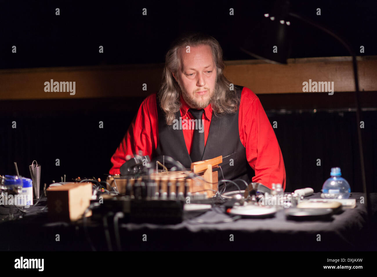 The musician Lee Patterson creates sound sculptures with microphones ...