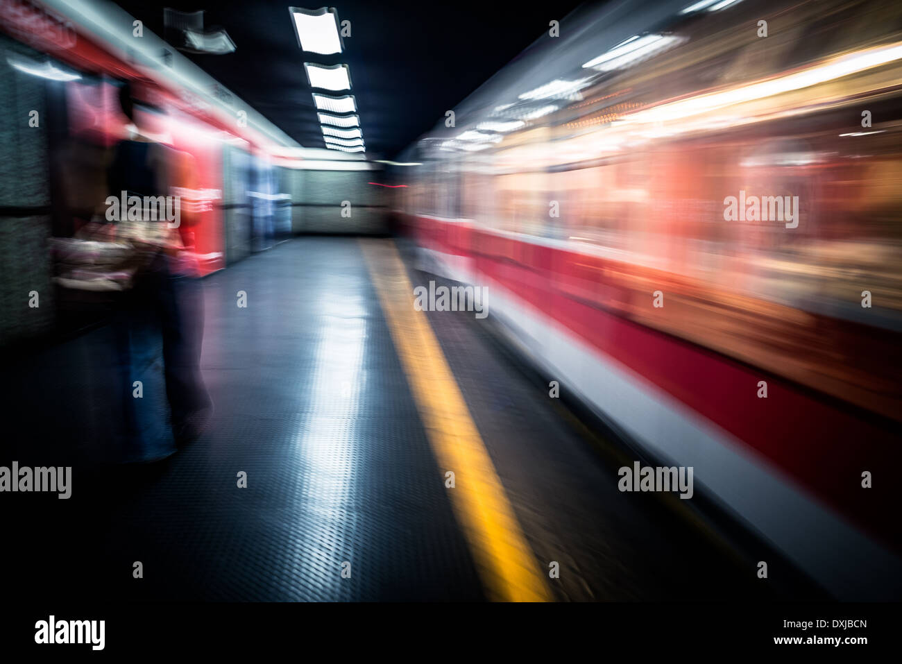 abstract people walking in underground Stock Photo - Alamy