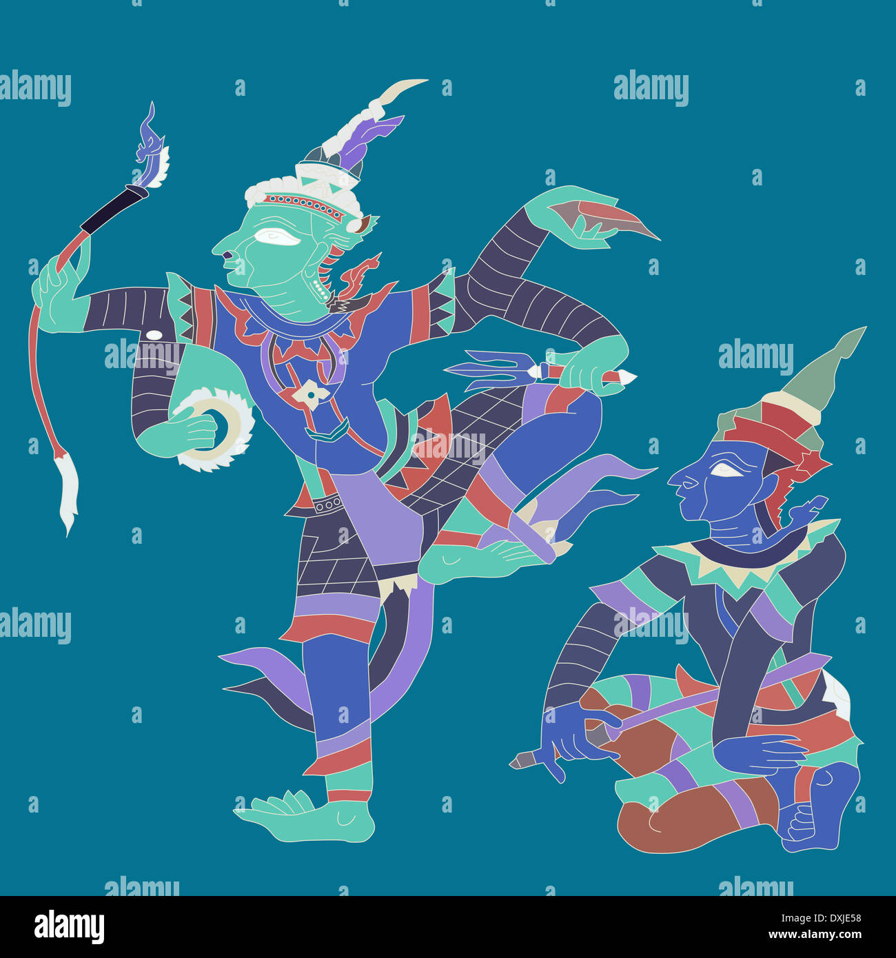 Illustration of Thai art god Stock Photo - Alamy