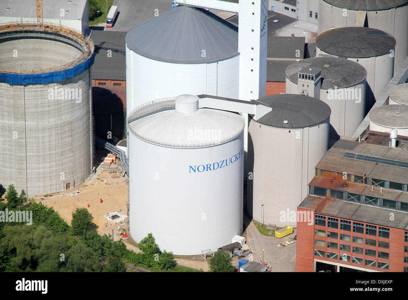 Aerial view of the Nordzucker sugar factory in Uelzen (Lower Saxony ...