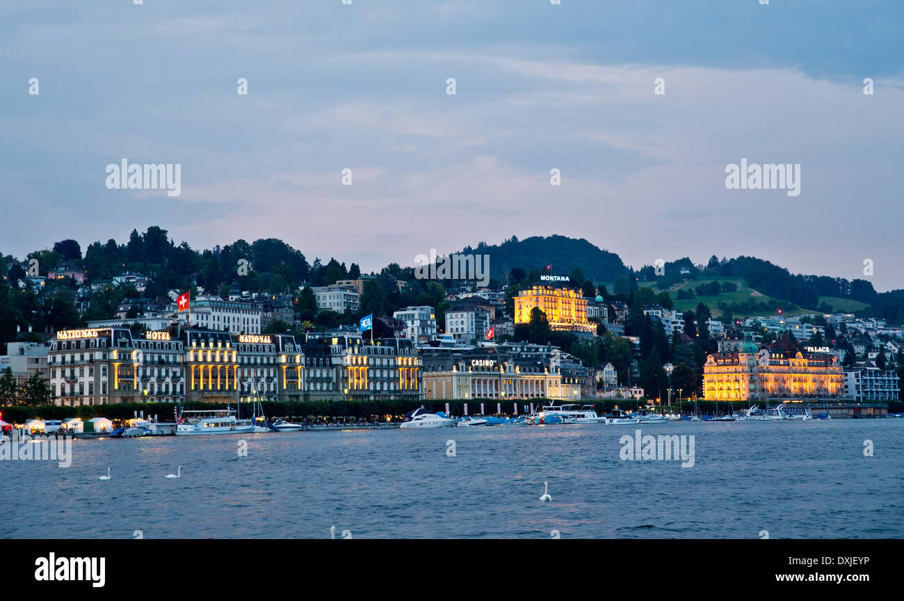 Lucerne, Switzerland. 19th July, 2013. View on the promenade at the ...