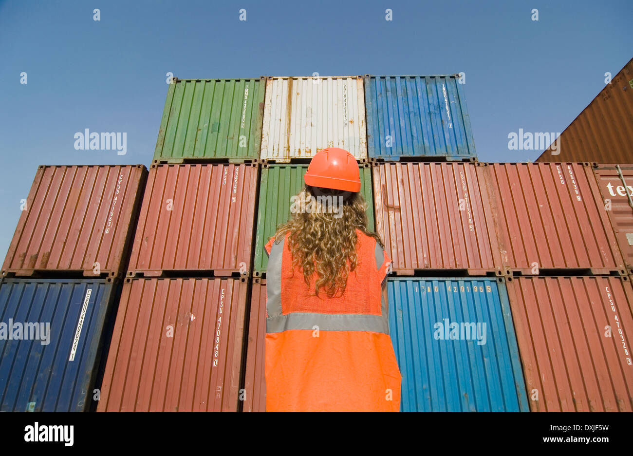 Containers in dock hi-res stock photography and images - Alamy