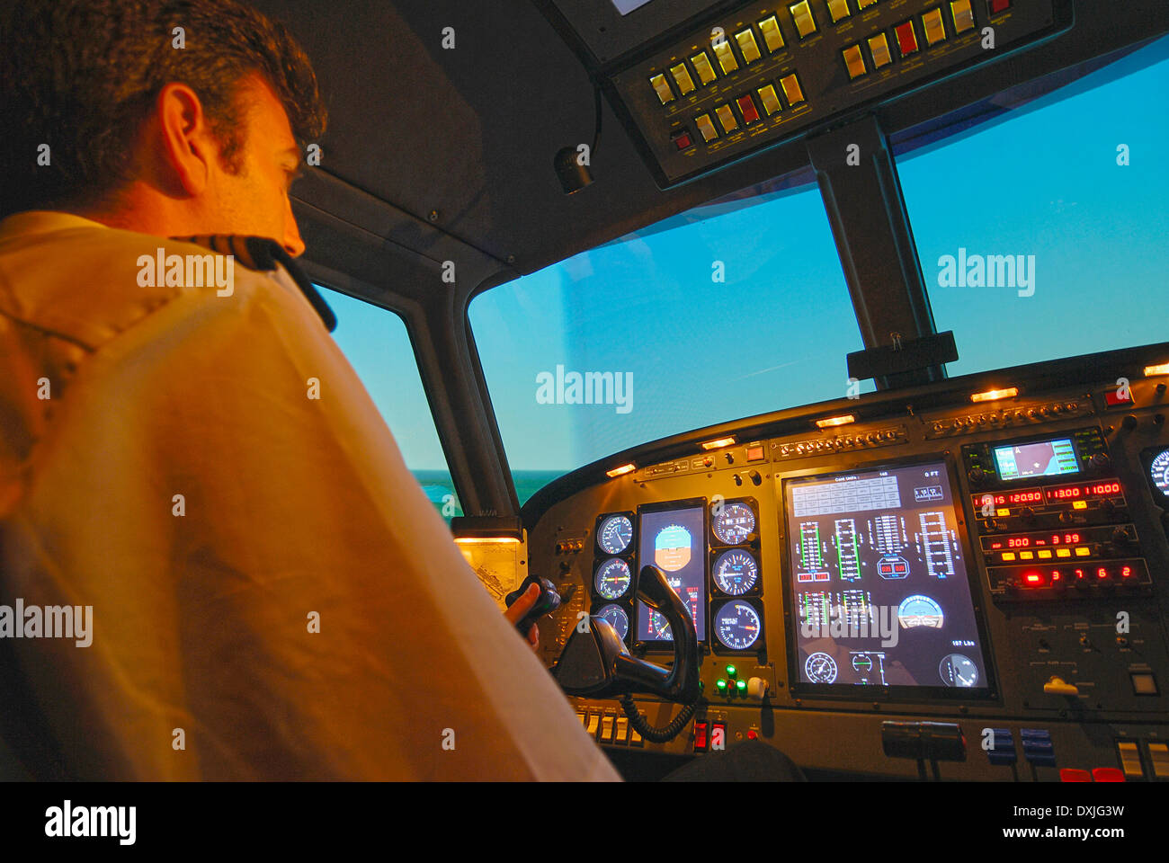 Pilots in aircraft cockpit Stock Photo - Alamy