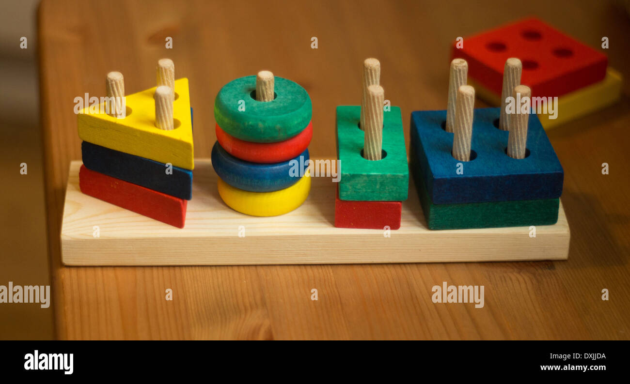 Colorful wooden toy Stock Photo - Alamy